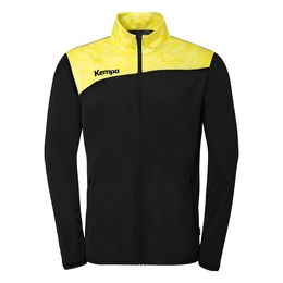 Trainingsjacke Kempa "Trainingsjacke Athletics 29 Poly Kids", M&auml;dchen, Gr. 116, schwarz (schwarz, limonengelb), Obermaterial: 100% Polyester Pol. recyc.., Jacken Trainingsjacke