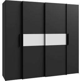 Kleiderschrank FORTE "Kalixtus, Made in Europe", schwarz, wei&szlig;, B:200,1cm H:190,5cm T:61,6cm, Holzwerkstoff, Schr&auml;nke, Kleiderschrank, Kombination aus Dreh- und Schwebet&uuml;ren, mehrere Farben, Topseller