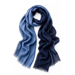 Modeschal "Renate", Damen, blau (marine), Viskose, Collezione Alessandro, Basic, Modet&uuml;cher, mit modisch dezentem Farbverlauf