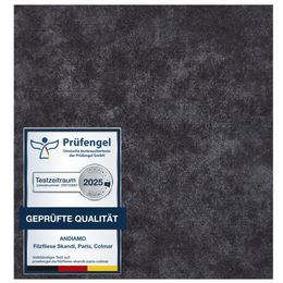 Teppichfliese ANDIAMO "Colmar Nadelfilz, Gesamth&ouml;he 4 mm", grau (anthrazit), B:40cm L:40cm, Polyester, Teppiche, 40x40 cm, selbstklebend, robust & strapazierf&auml;hig, 25 St&uuml;ck (4 qm)