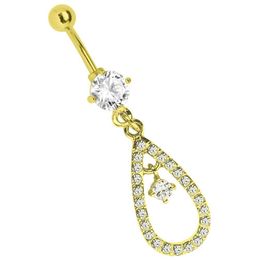 Adelia&acute;s Bauchnabelpiercing ADELIA&acute;S "Piercing - Bauchnabelpiercing Pewter Banane - Tropfen Opal", gold, Piercings, Damen, Banane - Tropfen mit Opal, 8 mm L&auml;nge, 1,6 mm St&auml;rke, Pewter