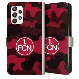 DeinDesign Galaxy A52s 5G Handy Klapph&uuml;lle Handyh&uuml;lle aus Kunst Leder wei&szlig; Flip Case Logo 1. Fcn 1. Fc N&uuml;rnberg Sideflip mit Lasche
