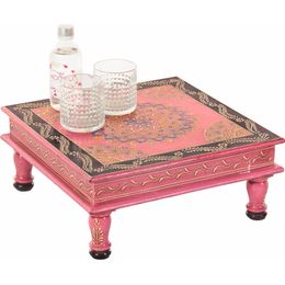 Beistelltisch OTTO HOME "Bajo", bunt (pink, bunt), B:40cm H:15cm T:40cm, Tische, Beistelltisch, Mangoholz, Handbemalt, Breite 40 cm