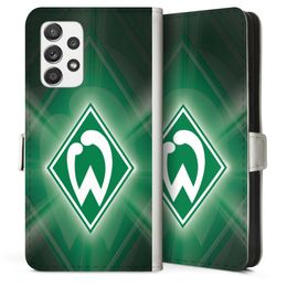 DeinDesign Galaxy A52s 5G Handy Klapph&uuml;lle Handyh&uuml;lle aus Kunst Leder wei&szlig; Flip Case Sv Werder Bremen Coat Of Arms Official Licensed Product Sideflip mit Lasche