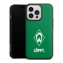 DeinDesign iPhone 13 Pro Handy Premium Silikon H&uuml;lle Handyh&uuml;lle schwarz Case Sv Werder Bremen Statement Official Licensed Product Silikon Premium Case
