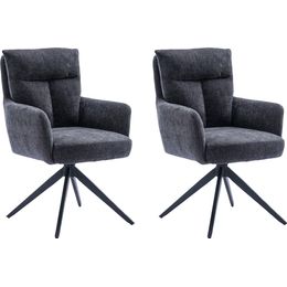 Esszimmerstuhl Home Affaire "Monaco", grau (anthrazit, schwarz, anthrazit), B:59cm H:92,5cm T:67,5cm, St&uuml;hle, Esszimmerstuhl, verschiedene Gestelle w&auml;hlbar, Belastbar bis 120 Kg