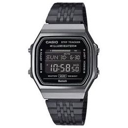 Smartwatch Casio VINTAGE, schwarz (schwarz, schwarz), Smartwatches, Smartwatch, Armbanduhr, Herrenuhr, Damenuhr, Bluetooth,Stoppfunktion,Schrittz&auml;hler