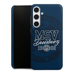 DeinDesign Galaxy S24+ Handy Premium Case Smartphone Handyh&uuml;lle Schutzh&uuml;lle gl&auml;nzend Soccer Merchandise Msv Duisburg Premium Case