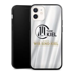 DeinDesign iPhone 12 mini Handy Slim Case extra d&uuml;nn Silikon Handyh&uuml;lle schwarz H&uuml;lle Official Licensed Product Thw Kiel Handball Silikon Slim Case