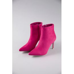 Stiefelette ANISTON SHOES, Damen, Gr. 40, pink, Velourslederimitat, Veloursleder, Schuhe Stiefelette, Ankleboots in spitzer Form, mit Rei&szlig;verschluss