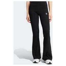 Leggings Adidas ORIGINALS "ESSENTIALS RIB FLARED", Damen, Gr. XXL, N-Gr, schwarz (schwarz, normal, gr.), Obermaterial: 46% Baumwolle, 45% Viskose, 9% Elasthan, Hosen Leggings, mit ausgestelltem Bein und Ripp Optik, hoher Bund