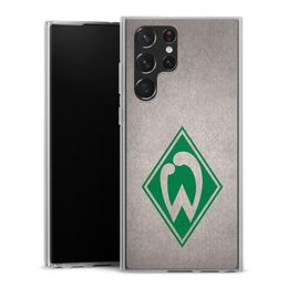 DeinDesign Galaxy S22 Ultra Handy Silikon H&uuml;lle Case transparent Handyh&uuml;lle Concrete Official Licensed Product Sv Werder Bremen Silikon Case