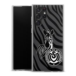 DeinDesign Galaxy S22 Ultra Handy Silikon H&uuml;lle Case transparent Handyh&uuml;lle Zebra Msv Duisburg Muster Silikon Case