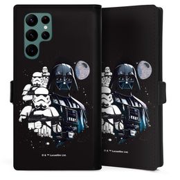 DeinDesign Galaxy S22 Ultra Handy Klapph&uuml;lle Handyh&uuml;lle aus Kunst Leder schwarz Flip Case Weltall Star Wars Movie Sideflip mit langer Lasche