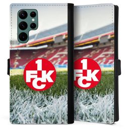 DeinDesign Galaxy S22 Ultra Handy Klapph&uuml;lle Handyh&uuml;lle aus Kunst Leder schwarz Flip Case Official Licensed Product 1. Fc Kaiserslautern Stadium Sideflip mit 