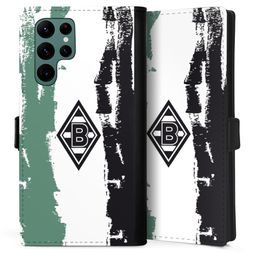 DeinDesign Galaxy S22 Ultra Handy Klapph&uuml;lle Handyh&uuml;lle aus Kunst Leder schwarz Flip Case Official Licensed Product Borussia M&ouml;nchengladbach Coat Of Arms 