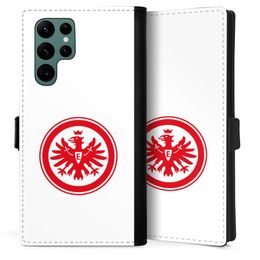 DeinDesign Galaxy S22 Ultra Handy Klapph&uuml;lle Handyh&uuml;lle aus Kunst Leder schwarz Flip Case Official Licensed Product Sge Eintracht Frankfurt Sideflip mit langer 