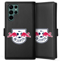 DeinDesign Galaxy S22 Ultra Handy Klapph&uuml;lle Handyh&uuml;lle aus Kunst Leder schwarz Flip Case Official Licensed Product Transparent Rb Leipzig Sideflip mit langer 