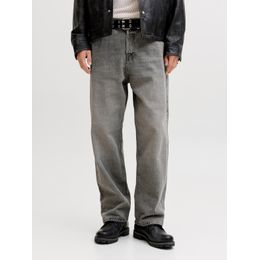 Jack & Jones Relax-fit-Jeans JACK & JONES "JJIALEX JJORIGINAL ST 336 BF", Herren, Gr. 33, L&auml;nge 34, grau (schwarz denim pack:sdl jj 2711), Denim/Jeans, Obermaterial: 100% Baumwolle, Abriebeffekte, relaxed fit, Jeans