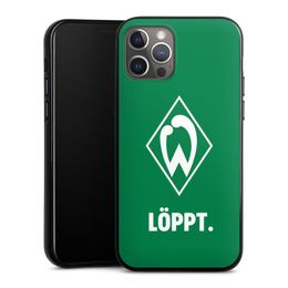 DeinDesign iPhone 12 Pro Handy Silikon H&uuml;lle Case schwarz Handyh&uuml;lle Official Licensed Product Statement Sv Werder Bremen