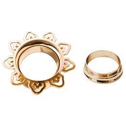 Adelia&acute;s Plug ADELIA&acute;S "Piercing - Plug 316L Stahl Blume", gold, Piercings, Damen, Motiv Blume, 11 mm L&auml;nge, 316L Stahl