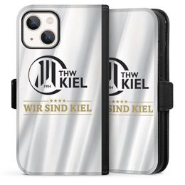 DeinDesign Galaxy A51 Handy Klapph&uuml;lle Handyh&uuml;lle aus Kunst Leder schwarz Flip Case Official Licensed Product Thw Kiel Handball Sideflip mit Lasche