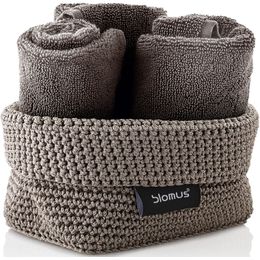 H&auml;kelkorb Blomus "TELA", grau (taupe), B:9,2cm H:2,4cm T:24,5cm, Kunststoff, Aufbewahrungsboxen