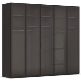 Kleiderschrank Rauch "Schrank Garderobe SKAT SHINE Breiten 151/201/251/301cm, H&ouml;he 223/235cm", schwarz, B:251cm H:223cm T:61cm, Glas, Holzwerkstoff, Schr&auml;nke, Kleiderschrank, edle Schrankfront mit hochwertigen Glasrahment&uuml;ren MADE IN GERMANY