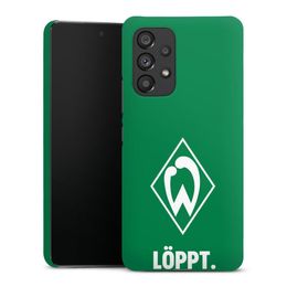 DeinDesign Galaxy A53 5G Handy Premium Case Smartphone Handyh&uuml;lle Schutzh&uuml;lle matt Sv Werder Bremen Official Licensed Product Statement Premium Case