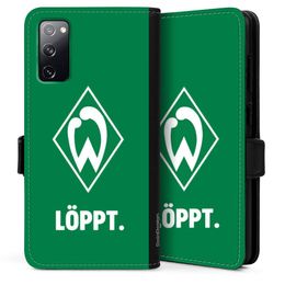 DeinDesign Galaxy S20 Handy Klapph&uuml;lle Handyh&uuml;lle aus Kunst Leder schwarz Flip Case Sv Werder Bremen Statement Official Licensed Product Sideflip mit Lasche