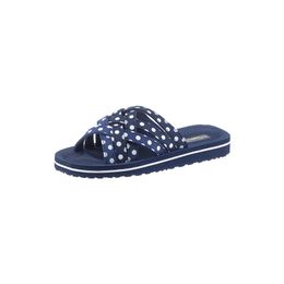 Badepantolette Classic Basics, Damen, Gr. 37, blau (marine), Synthetik, Schuhe Pantolette