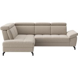Sit & More Ecksofa SIT & MORE "Vanity", taupe, B:254cm H:84cm T:197cm, 95% Polyester 5% Polyamid, Sofas, Ecksofa, Inkl.Sitz-,Kopf-und Armteilverstellung