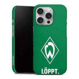 DeinDesign iPhone 16 Pro Handy Premium Case Smartphone Handyh&uuml;lle Schutzh&uuml;lle matt Sv Werder Bremen Statement Official Licensed Product Premium Case