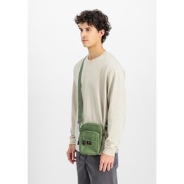 Umh&auml;ngetasche Alpha Industries "Label Messenger Bag S", gr&uuml;n (sage, gr&uuml;n), Obermaterial: 100% Polyester. Futter: 100% Nylon, Taschen Umh&auml;ngetasche