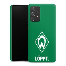 DeinDesign Galaxy A52s 5G Handy Premium Case Smartphone Handyh&uuml;lle Schutzh&uuml;lle matt Official Licensed Product Statement Sv Werder Bremen Premium Case