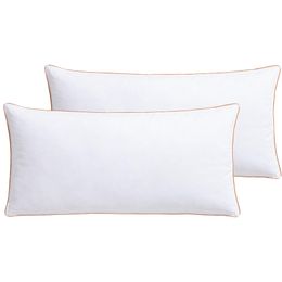 Federkissen Ribeco "Kopfkissen Richard, Kissen mit Daunenanteil, in 40x80 oder 80x80 cm", wei&szlig;, B:40cm L:80cm, Bezug: 100% Baumwolle. F&uuml;llung: 90% Entenfeder, 10% Entendaune, Kopfkissen, Seit 105 Jahren &uuml;berzeugt Ribeco durch Qualit&auml;t