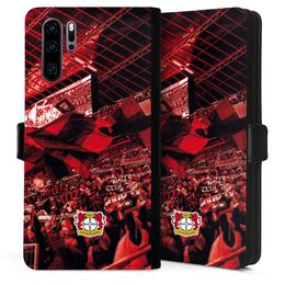 DeinDesign Huawei P30 Pro Handy Klapph&uuml;lle Handyh&uuml;lle aus Kunst Leder schwarz Flip Case Merchandise Official Licensed Product Bayer 04 Leverkusen Sideflip mit 
