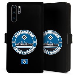 DeinDesign Huawei P30 Pro Handy Klapph&uuml;lle Handyh&uuml;lle aus Kunst Leder schwarz Flip Case Hsv Logo Hamburger Sv Sideflip mit langer Lasche