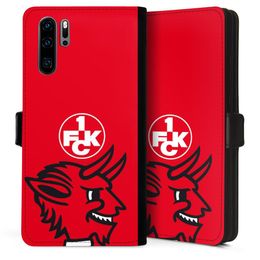 DeinDesign Huawei P30 Pro Handy Klapph&uuml;lle Handyh&uuml;lle aus Kunst Leder schwarz Flip Case Devil 1. Fc Kaiserslautern 1. Fck Sideflip mit langer Lasche