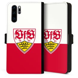 DeinDesign Huawei P30 Pro Handy Klapph&uuml;lle Handyh&uuml;lle aus Kunst Leder schwarz Flip Case Vfb Stuttgart Logo Official Licensed Product Sideflip mit langer Lasche