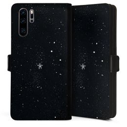 DeinDesign Huawei P30 Pro Handy Klapph&uuml;lle Handyh&uuml;lle aus Kunst Leder schwarz Flip Case Space Weltall Astronaut Sideflip mit langer Lasche