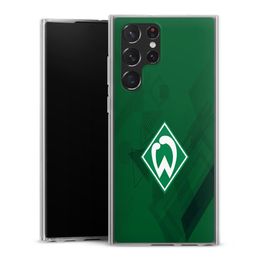 DeinDesign Galaxy S22 Ultra Handy Silikon H&uuml;lle Case transparent Handyh&uuml;lle Sv Werder Bremen Official Licensed Product Coat Of Arms Silikon Case