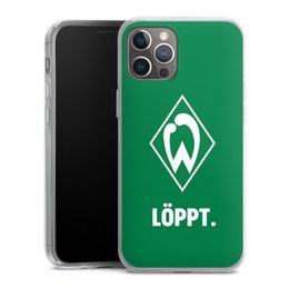 DeinDesign iPhone 12 Pro Max Handy Silikon H&uuml;lle Case transparent Handyh&uuml;lle Official Licensed Product Statement Sv Werder Bremen Silikon Case