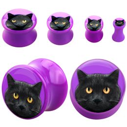 Adelia&acute;s Plug ADELIA&acute;S "Piercing - Plug Acryl Katze", schwarz, Piercings, Damen, Motiv Katze, 12 mm L&auml;nge, Acryl