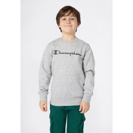 Sweatshirt Champion "SPORTWEAR CREWNECK Standard Fit", Jungen, Gr. M (140/146), grau (noxm, ns), Obermaterial: 54% Baumwolle, 46% Polyester, normal, Rundhals, Sweatshirts Sweatshirt, f&uuml;r Kinder, sportlicher Stil, Rundhalsausschnitt, ohne Verschluss