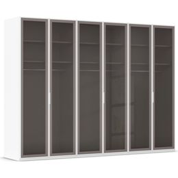 Kleiderschrank Rauch "Schrank Garderobe SKAT SHINE Breiten 151/201/251/301cm, H&ouml;he 223/235cm", alpinwei&szlig;, B:301cm H:223cm T:61cm, Glas, Holzwerkstoff, Schr&auml;nke, Kleiderschrank, edle Schrankfront mit hochwertigen Glasrahment&uuml;ren MADE IN GERMANY