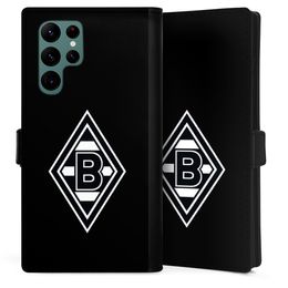DeinDesign Galaxy S22 Ultra Handy Klapph&uuml;lle Handyh&uuml;lle aus Kunst Leder schwarz Flip Case Borussia M&ouml;nchengladbach Gladbach Coat Of Arms Sideflip mit langer 