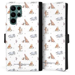 DeinDesign Galaxy S22 Ultra Handy Klapph&uuml;lle Handyh&uuml;lle aus Kunst Leder schwarz Flip Case Disney Winnie The Pooh Official Licensed Product Sideflip mit langer 