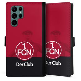 DeinDesign Galaxy S22 Ultra Handy Klapph&uuml;lle Handyh&uuml;lle aus Kunst Leder schwarz Flip Case Official Licensed Product Der Club 1. Fc N&uuml;rnberg Sideflip mit langer 