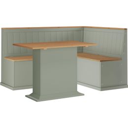 Essgruppe OTTO HOME "Sara", salbei, naturfarben, B:105cm H:75cm T:65cm, Sitzm&ouml;bel-Sets, Essgruppe, Massivholz-Set, aus massiver Kiefer, mit Paneel-R&uuml;cken